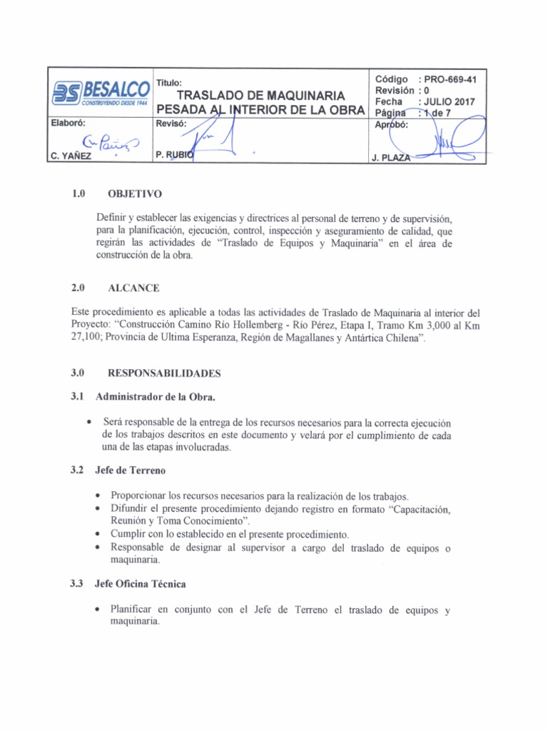 Traslado de Maquinaria Pesada | PDF