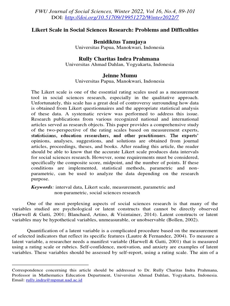 Likert Scale in Social Sciences Research | Download Free PDF | Likert ...