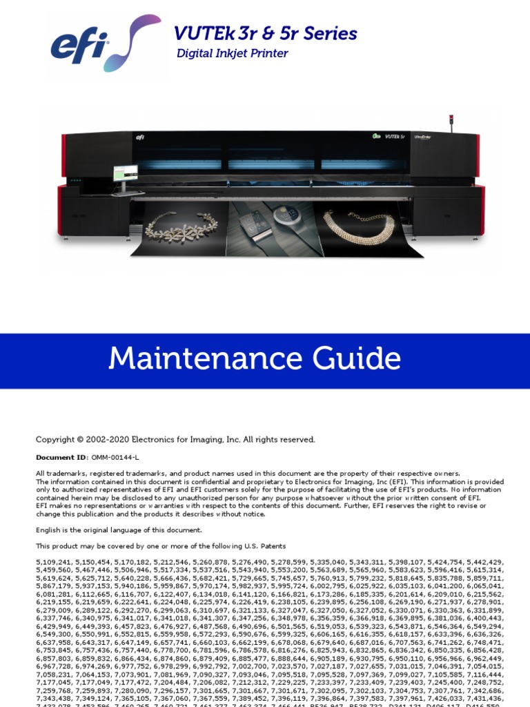Vutek 3r Series User Manual | PDF | Printer (Computing)