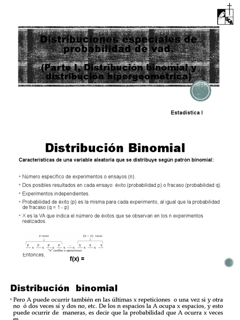 Distribución Vad I Binomial e Hipergeometrica | PDF | Probabilidad | Science