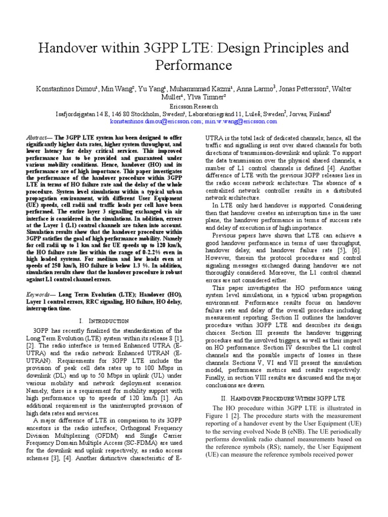 Handover Within 3GPP | PDF | Lte (Telecommunication) | Computer Network