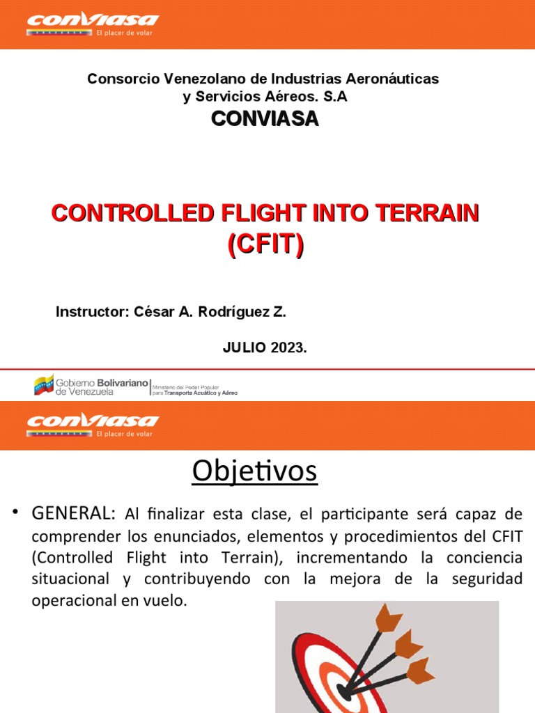 Cfit PPT Jul23 | PDF | Control de tráfico aéreo | Reglas de vuelo por instrumentos