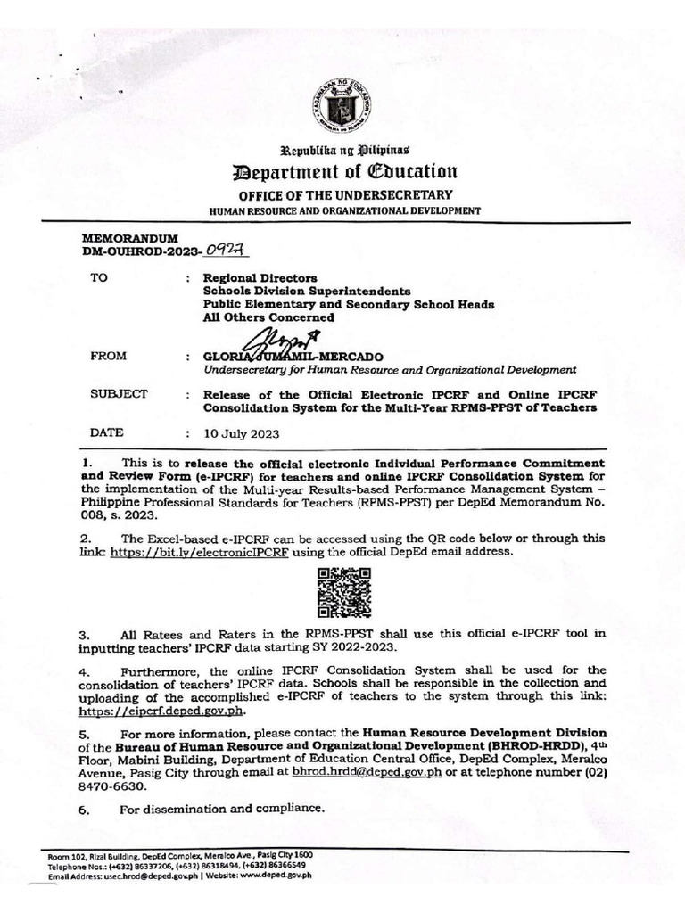 (OUHROD-2023-0927) Release of eIPCRF | PDF