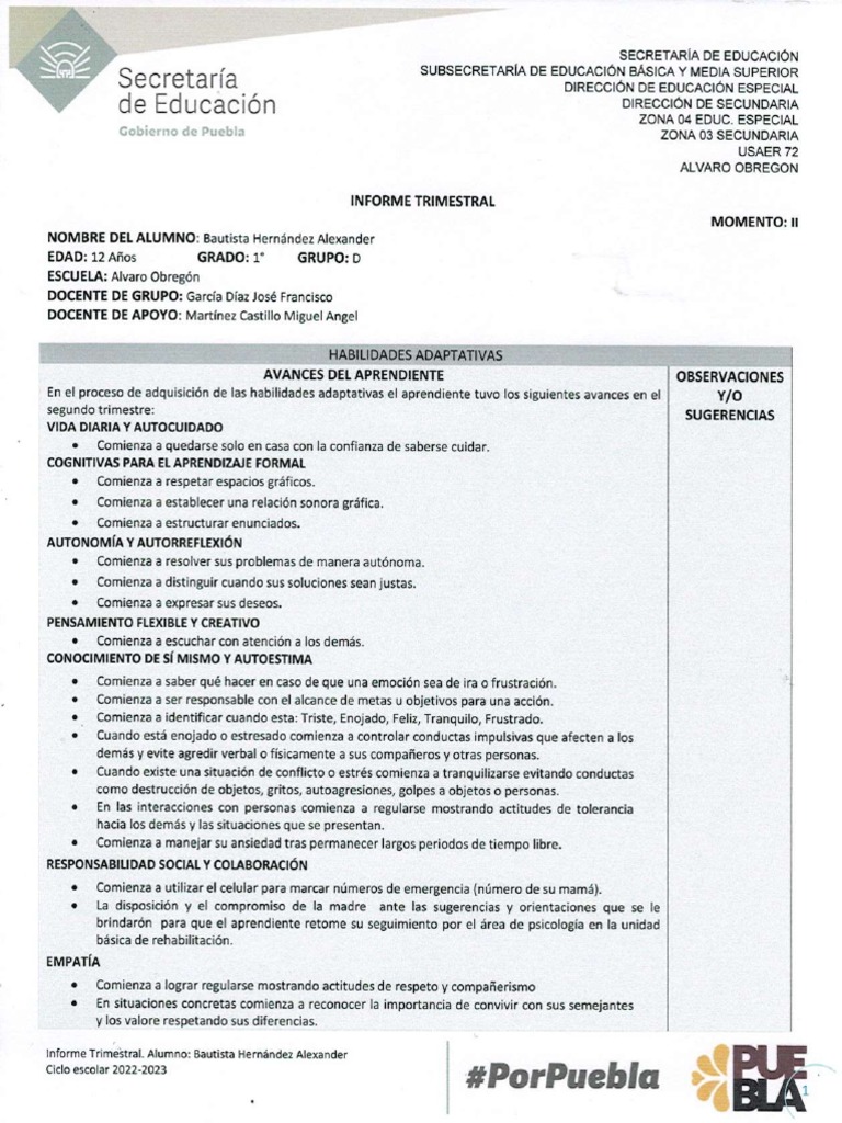 Informe Trimestral Segundo Momento | PDF