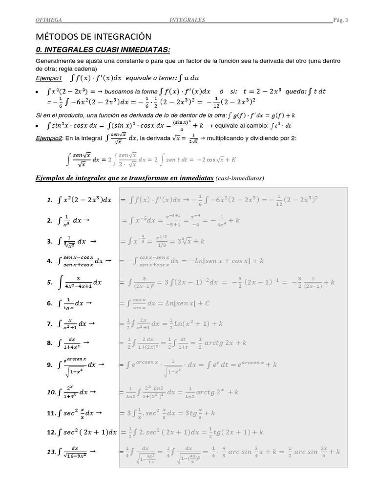 Integrales 3 | PDF | Integral | Derivado