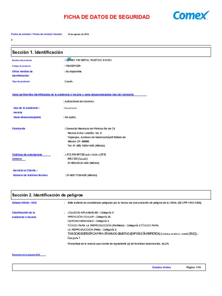 2020-Comex 100 Metal Rustic Vivid - En.es | PDF | Agua | Vapor de agua