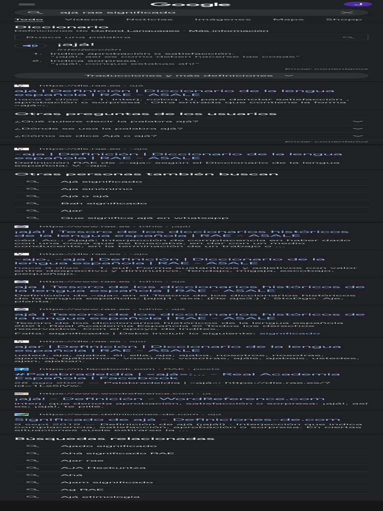 Aja Rae Significado - Buscar Con Google | PDF | Diccionario | Palabra