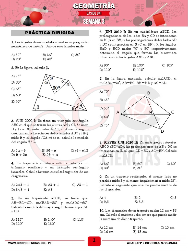 Recurso_1649082412389_SEMANA 3 - GEOMETRÍA | PDF | Triángulo | Matemática Elemental