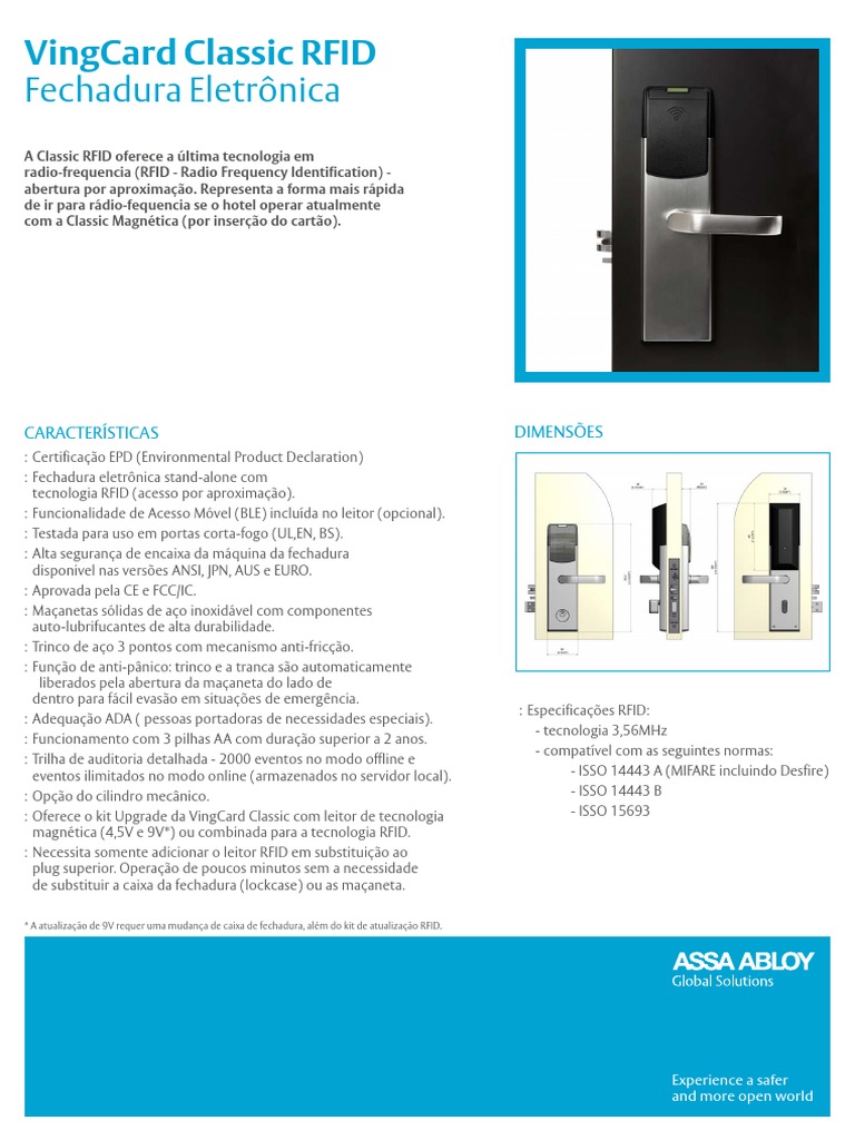 VingCard Classic RFID - ASSA ABLOY | PDF | Identificação de ...