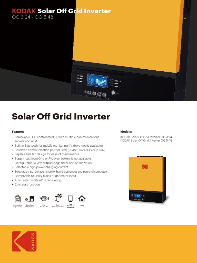 Kodak - OG 5.48 Datasheet | PDF | Power Inverter | Battery Charger