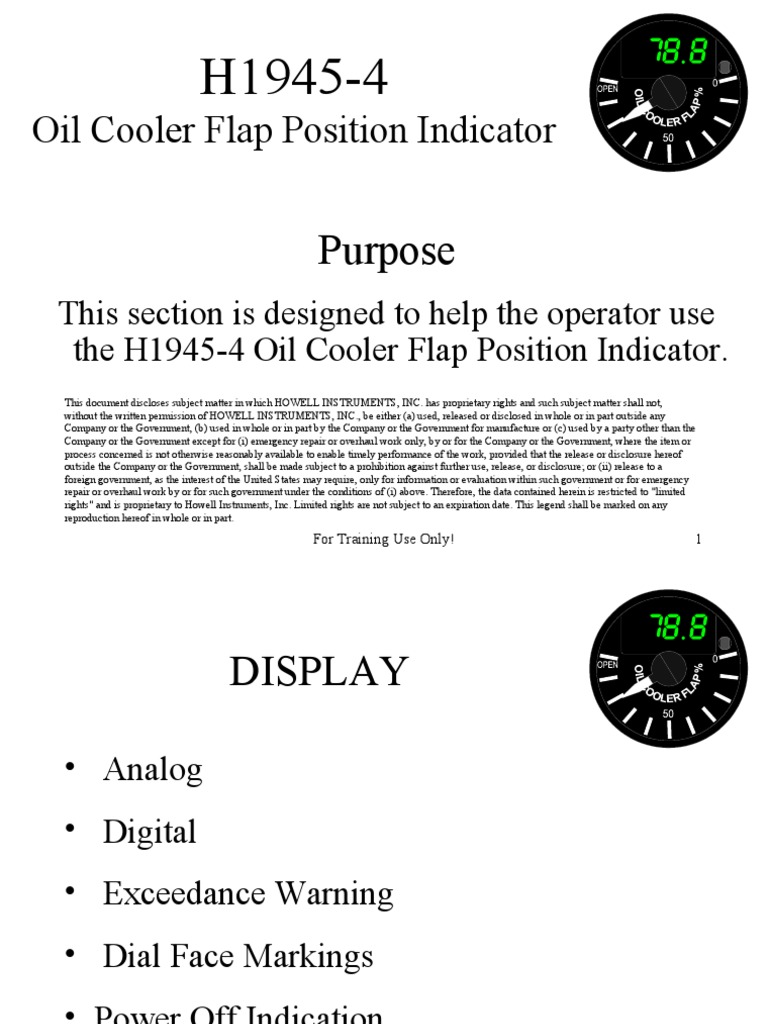 H1945-4 Oil Cooler Flap Indicator Guide | PDF | Calibration ...