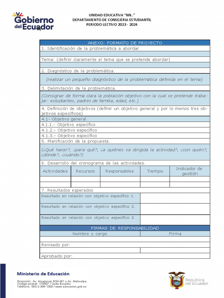 Formato de Proyecto | PDF
