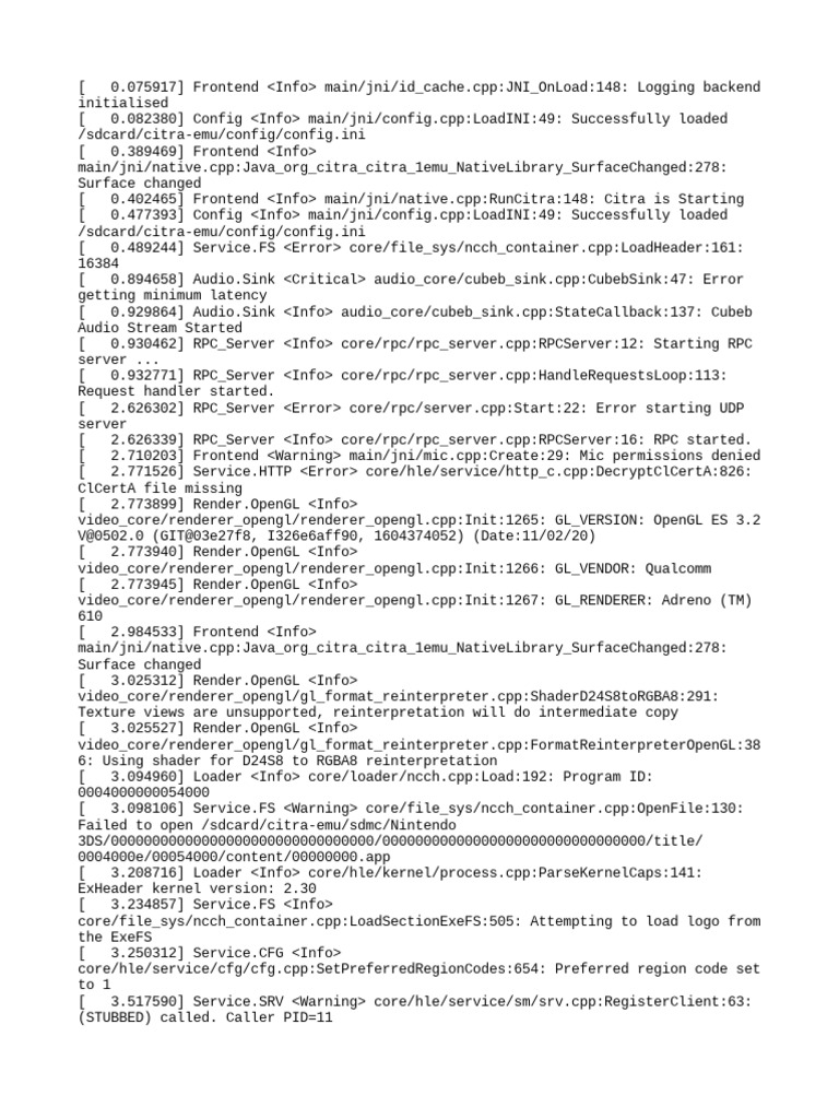Citra Log | PDF | System Software | Software