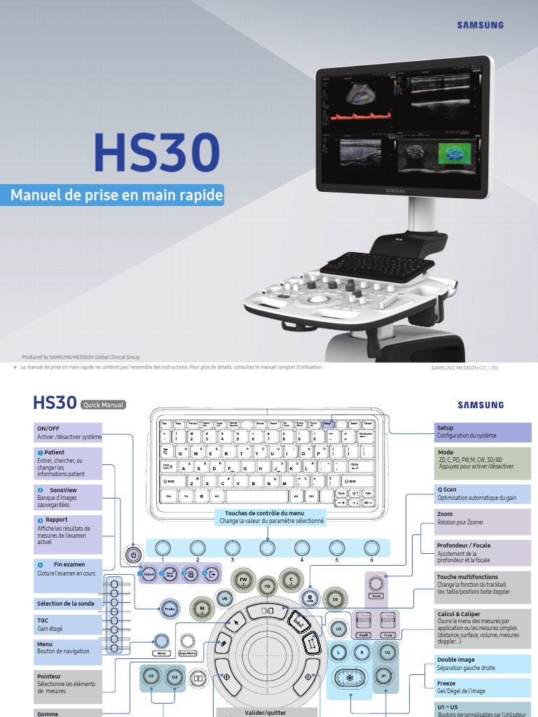 Manuel rapide HS30 Samsung Medison | PDF | Échographie | Vaisseau sanguin