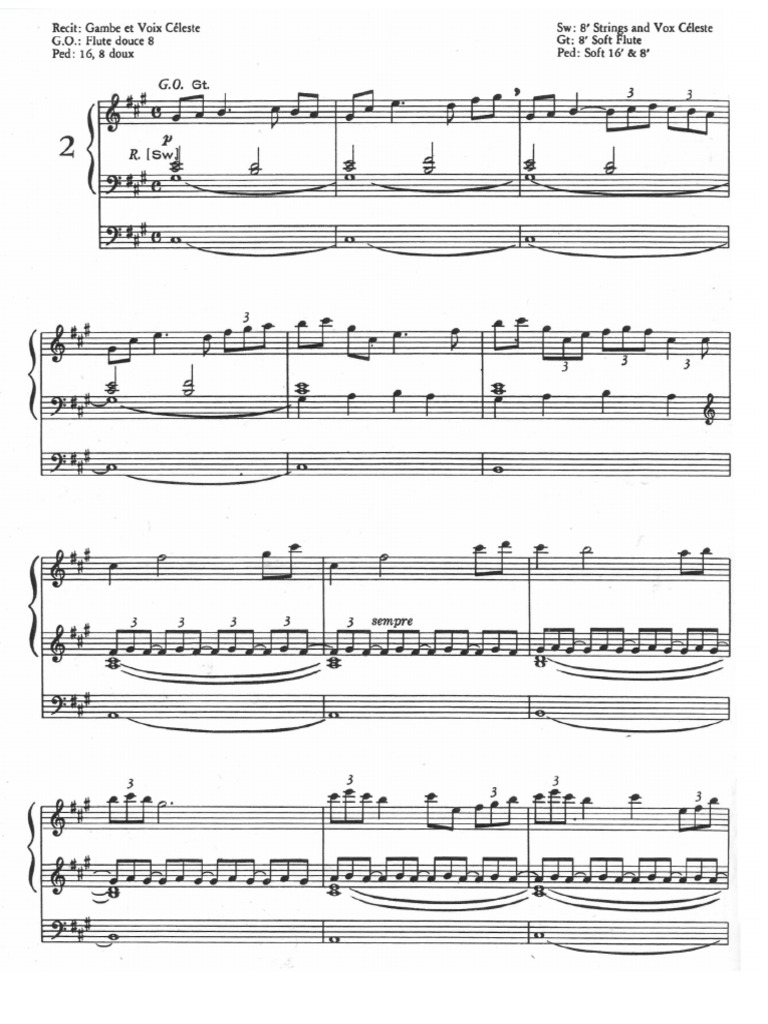 Piece No 2 (From 60 Devotional Pieces For Organ On Modal Themes) FR Dom Paul Benoit | PDF ...