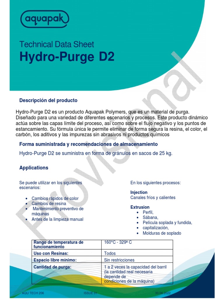 Technical Data Sheet Hydro-Purge D2_ (002) | PDF | Usuario (informática) | Conocimiento