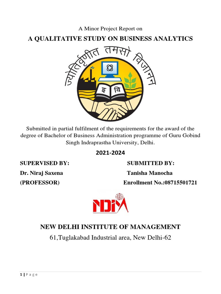 Tanisha Minor Project Final | PDF | Analytics | Business Analysis