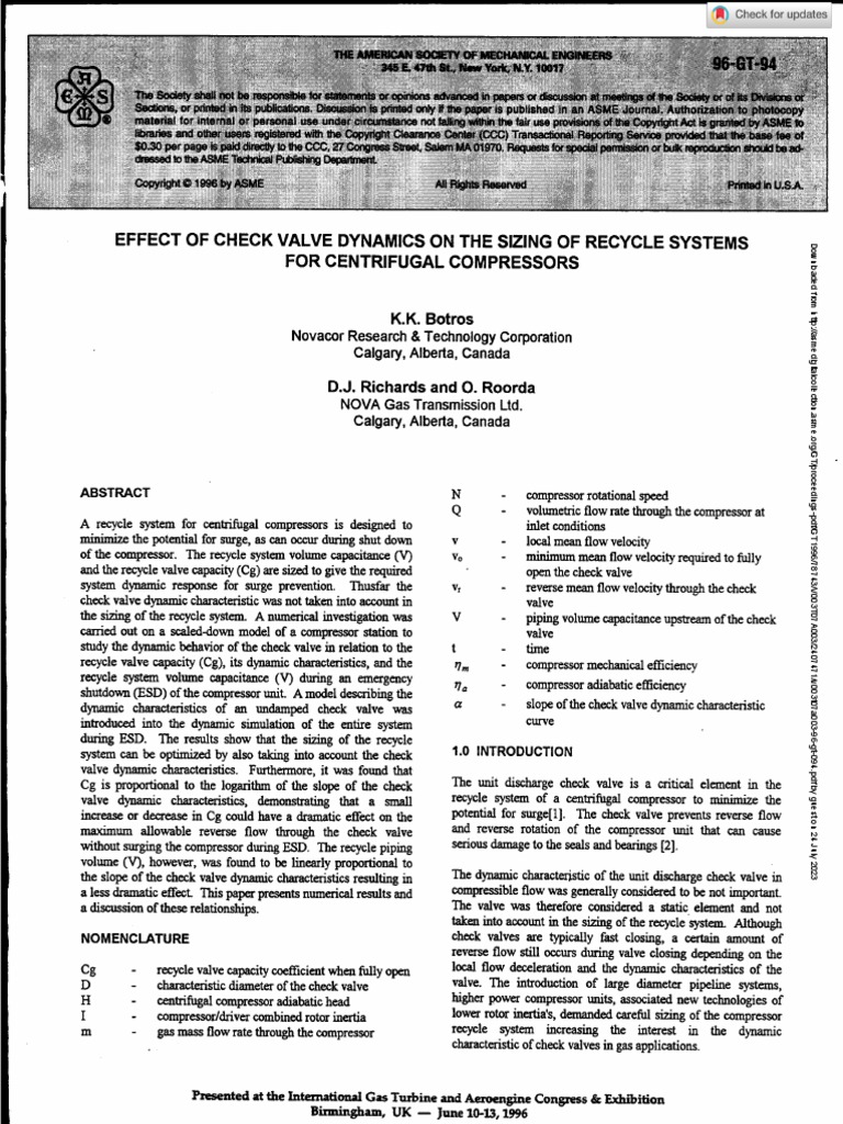 Compressor Discharge Check 1 | PDF | Fluid Dynamics | Valve