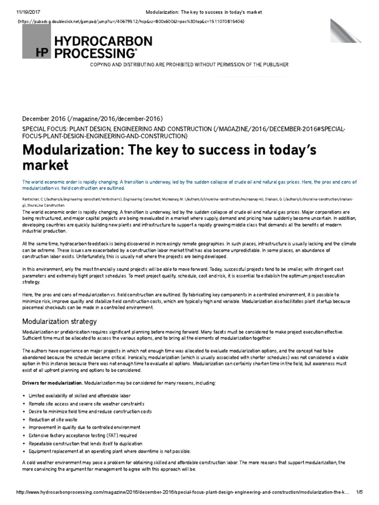 Modularization - The Key To Success in Today's Market | PDF | Building ...