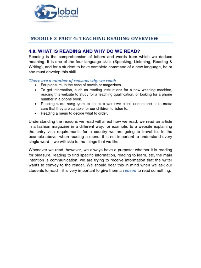 What Is Reading and Why Do We Read | PDF