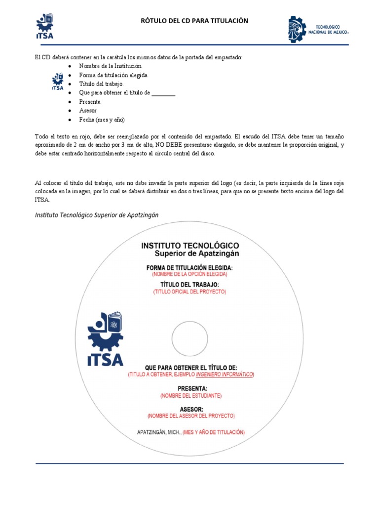 Rotulo Del CD para Titulación | PDF