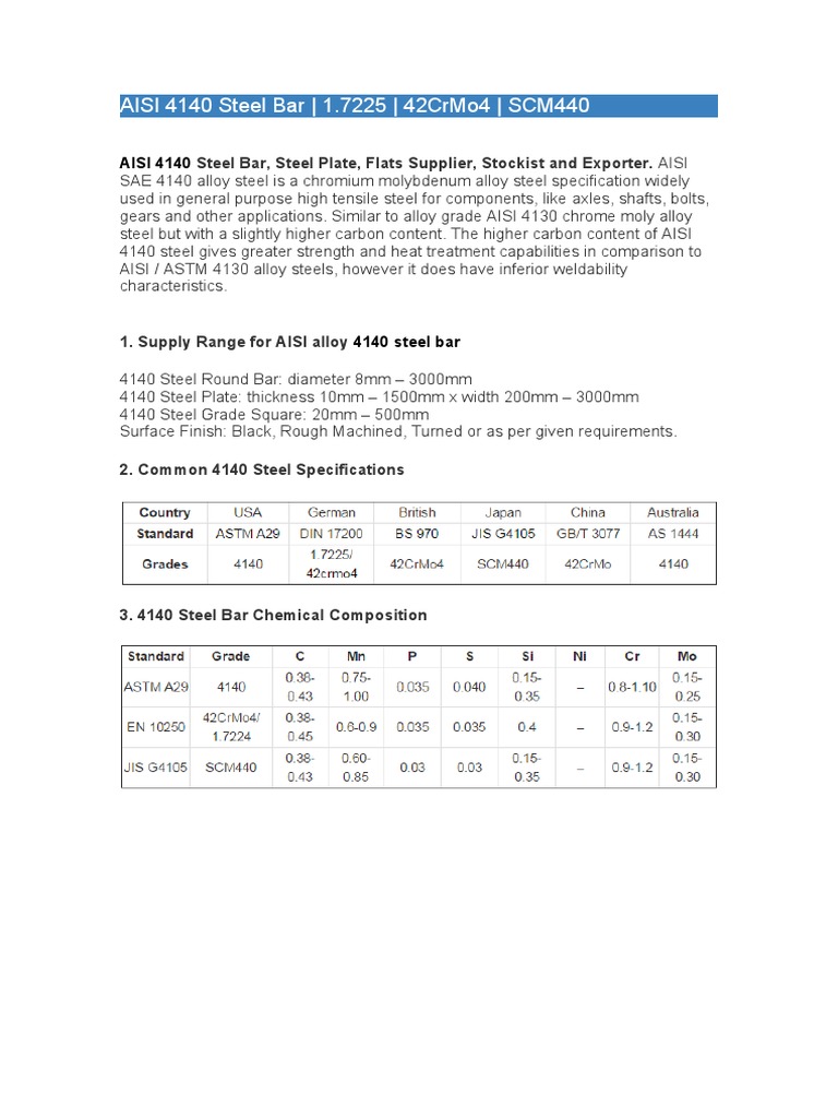 Aisi 4140 Steel | PDF | Steel | Heat Treating