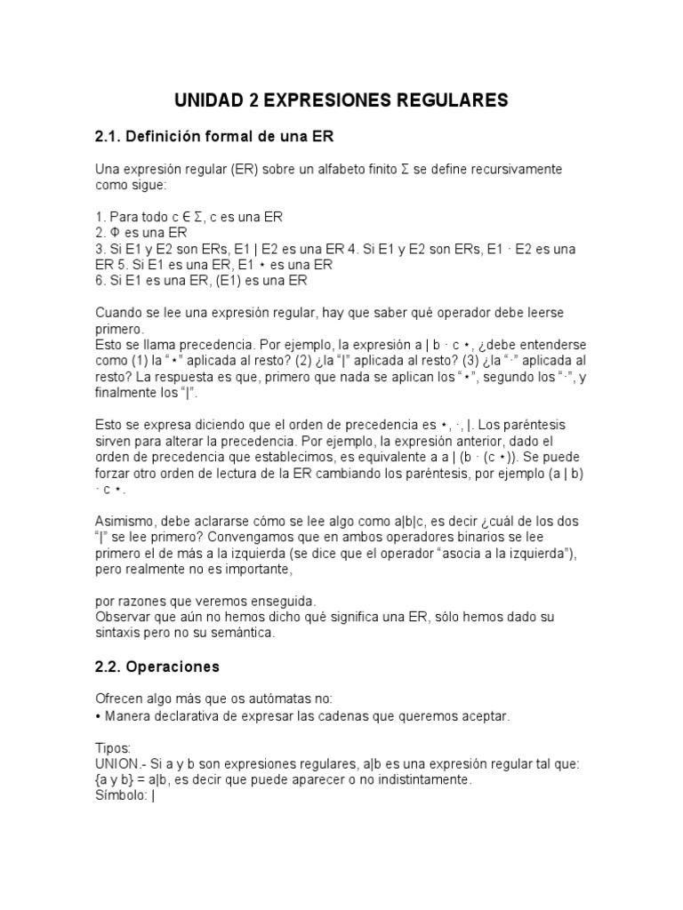 Unidad 2 Material - Automatas I | PDF | Expresión regular | Java (lenguaje de programación)