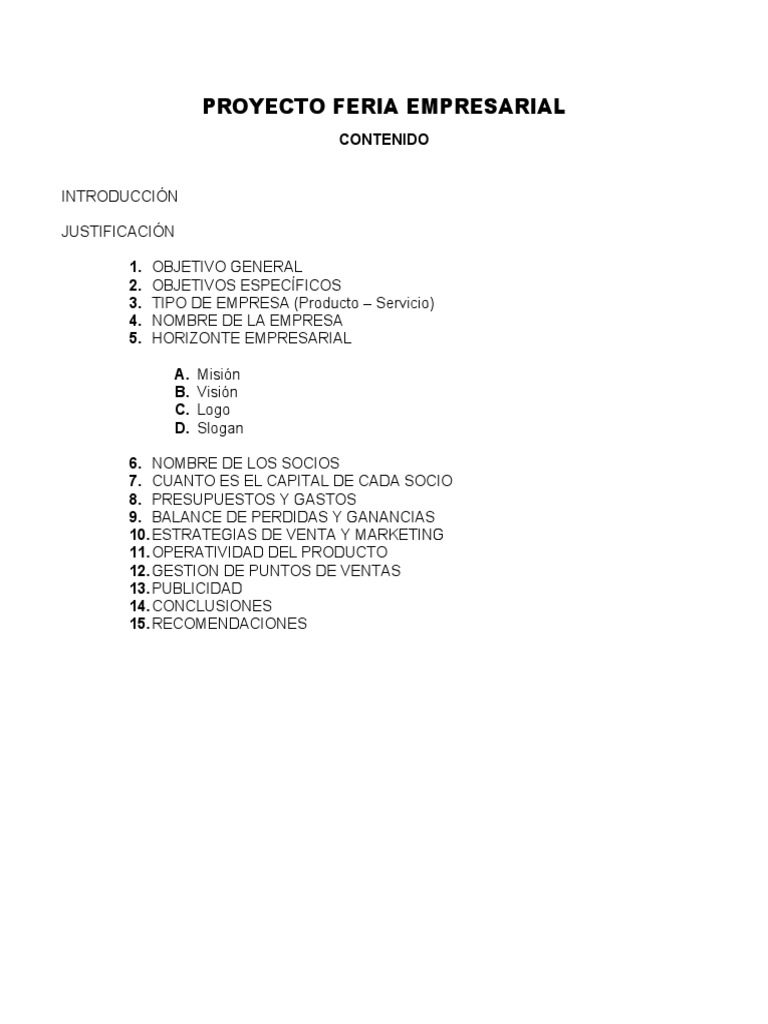 Proyecto Feria Empresarial ISTPA | PDF | Negocios