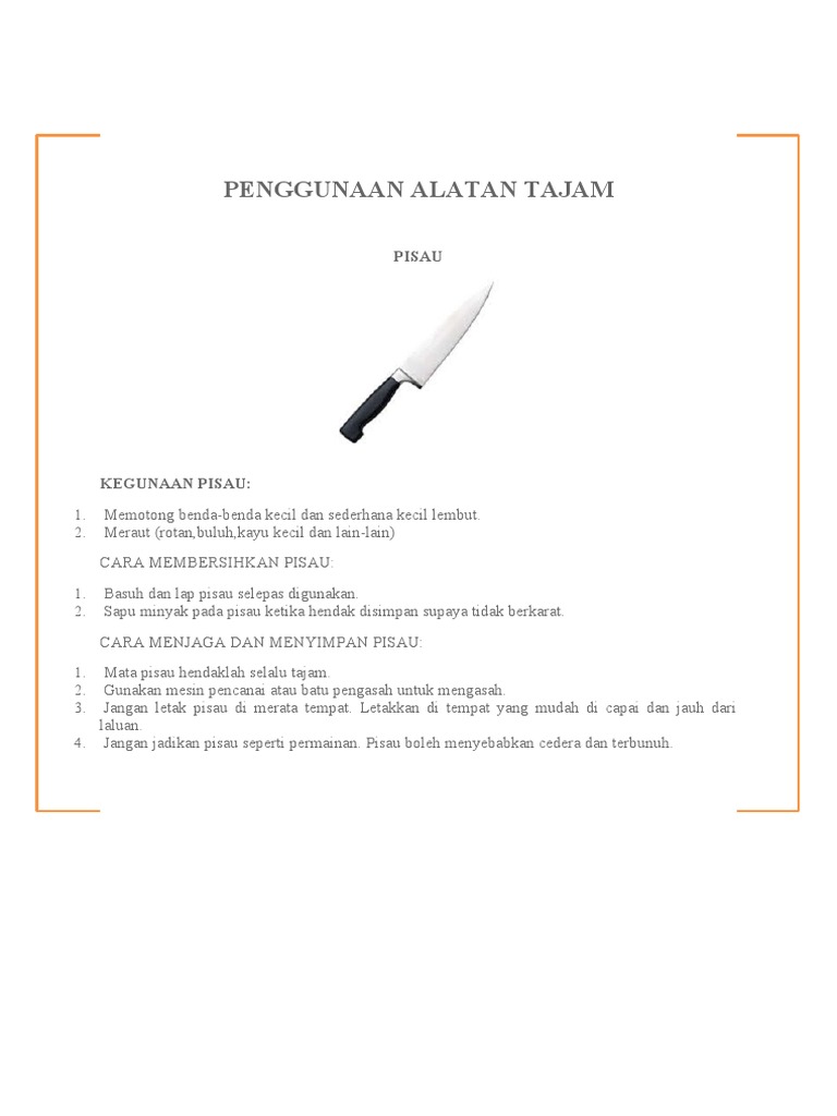 Penggunaan Alatan Tajam | PDF