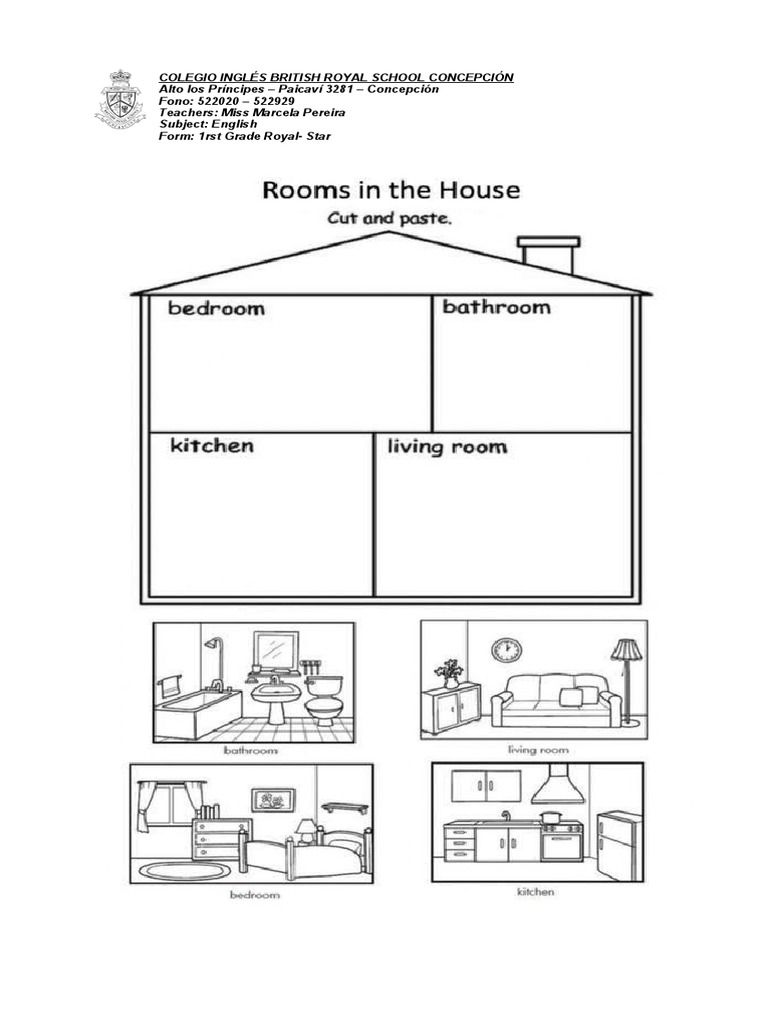 4.1 Parts of The House Worksheet | PDF