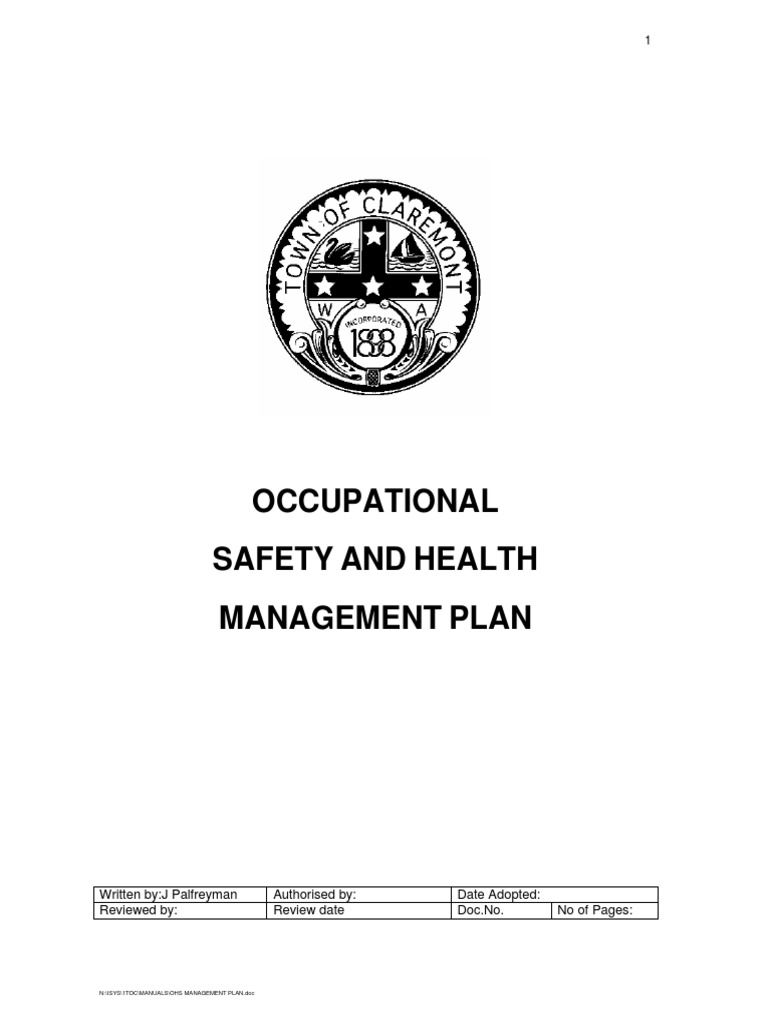 Sample Occupational Safety and Health Management Plan Free Download - 2 ... Sample Occupational Safety and Health Management Plan Free Download - 2 ...