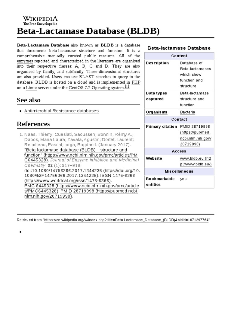 Beta-Lactamase Database (BLDB) | Download Free PDF | Databases | Data Management