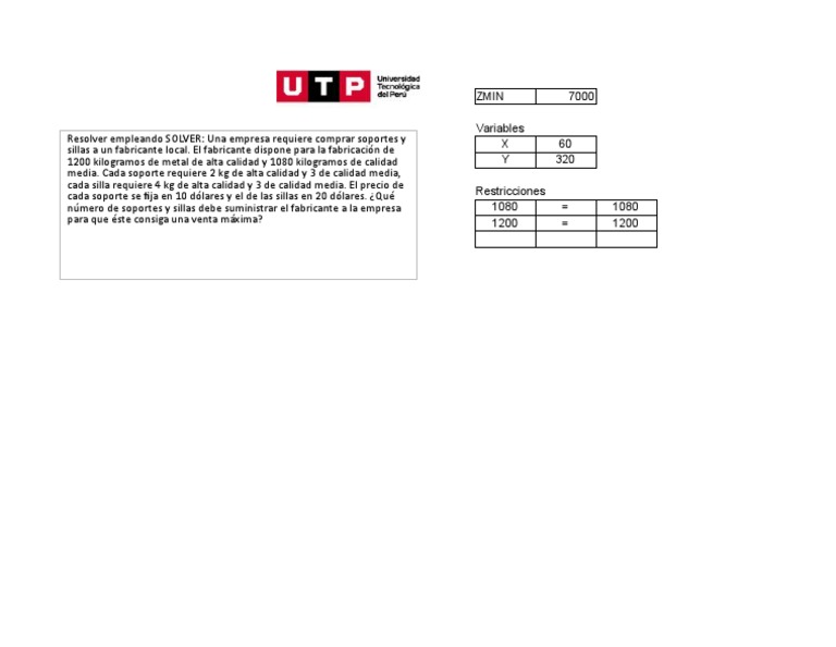 Semana 15 - Excel - Optimización Utilizando Excel Con Herramienta SOLVER | PDF