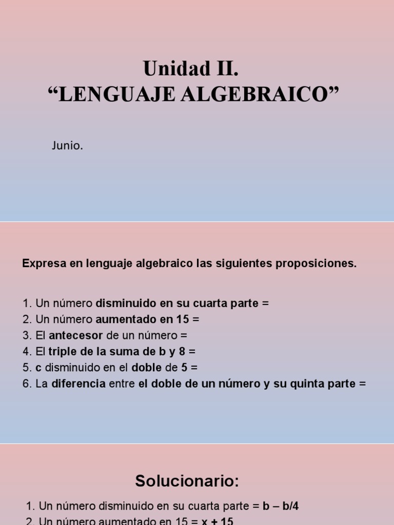 Apunte Lenguaje Algebraico | PDF