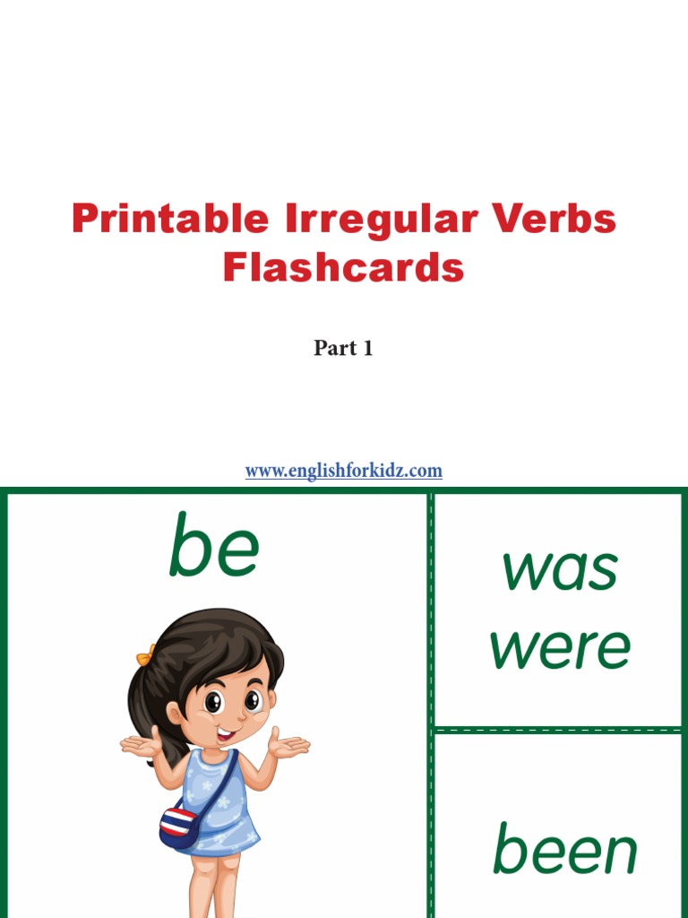 Printable Irregular Verbs Flashcards Part1 | PDF