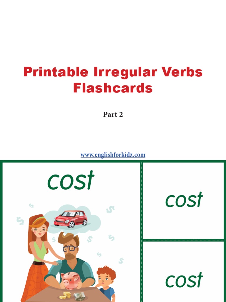 Printable Irregular Verbs Flashcards Part2 | PDF