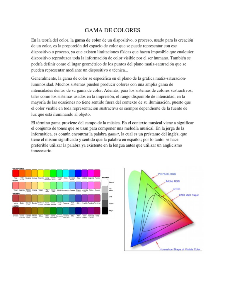 Comprendiendo la Gama de Colores | PDF