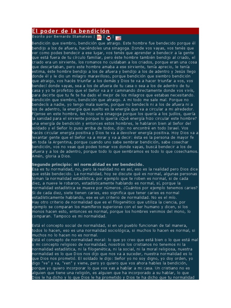 El Poder de la Bendición en la Vida | PDF | Bendición | Dios