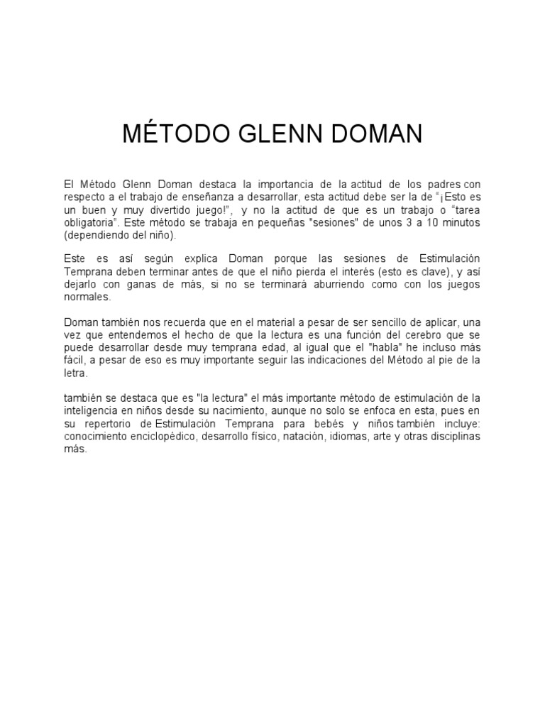 El Metodo Doman 2011 | PDF | Color | Educación de la primera infancia
