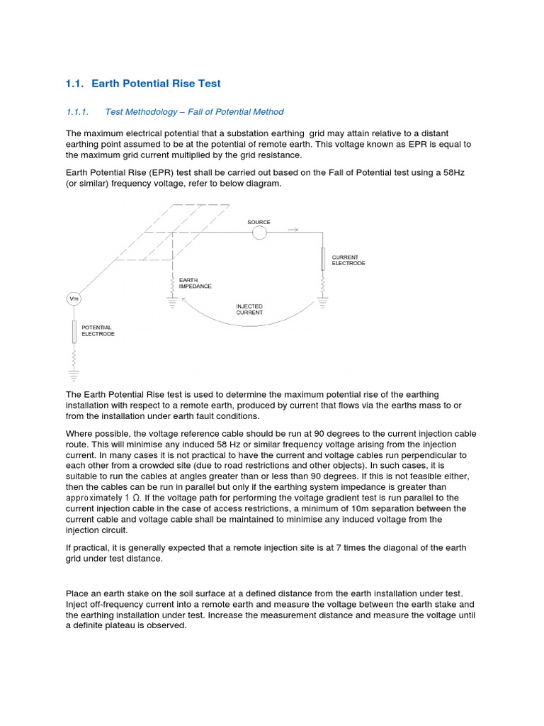 Earth Potential Rise Test | PDF