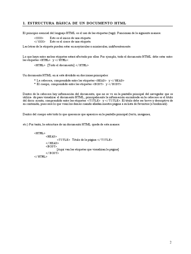 Tema 2 HTML | Descargar gratis PDF | Hipervínculo | HTML