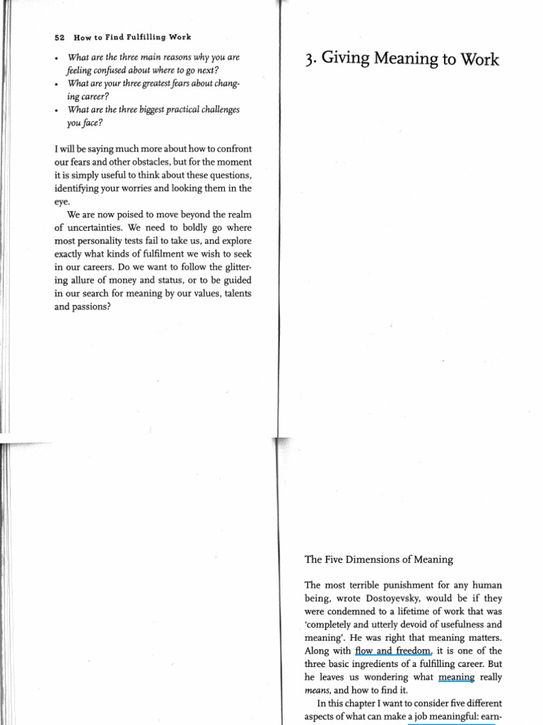 Krznaric R 2012 CH 03 How To Find Fulfilling Work Giving Meaning To ...