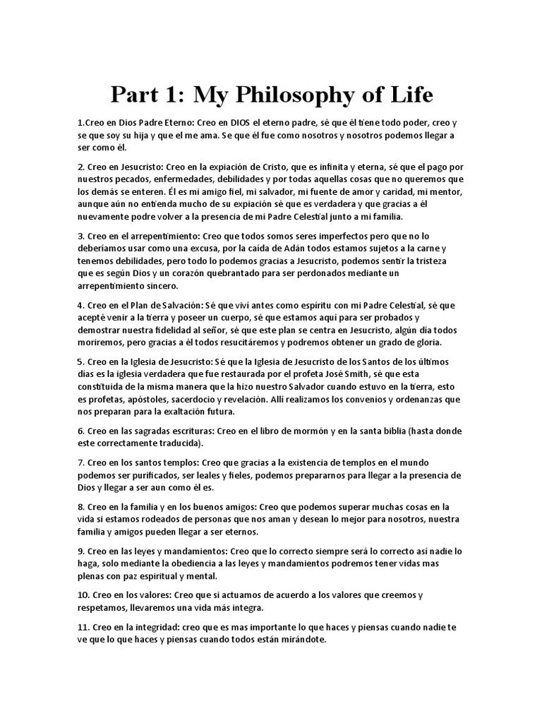 Mi Credo Personal | PDF | Creencia religiosa y doctrina | Teología