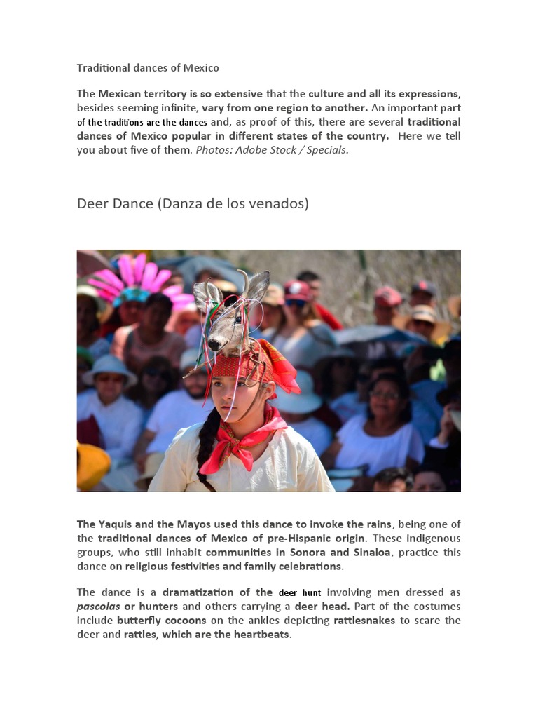 Mexican Traditional Dances Guide | PDF | Mexico | Culture Of The Americas