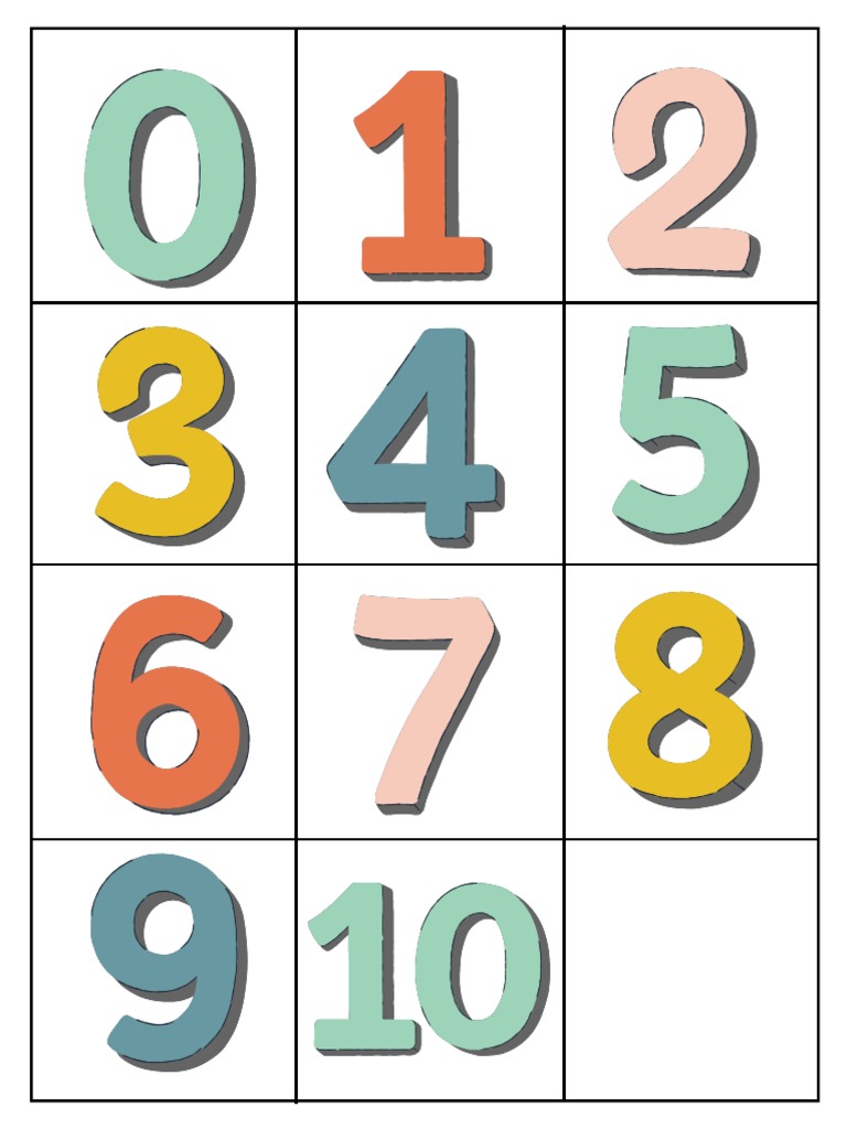Printable Multi Colored Numbers With Shadows Version 1 1 | PDF