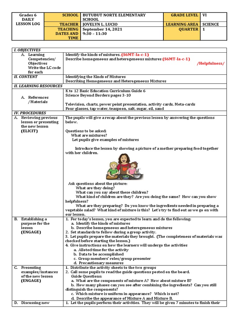 COT DLP Science 6-Homogeneous and Heterogeneous Mixtures | PDF ...