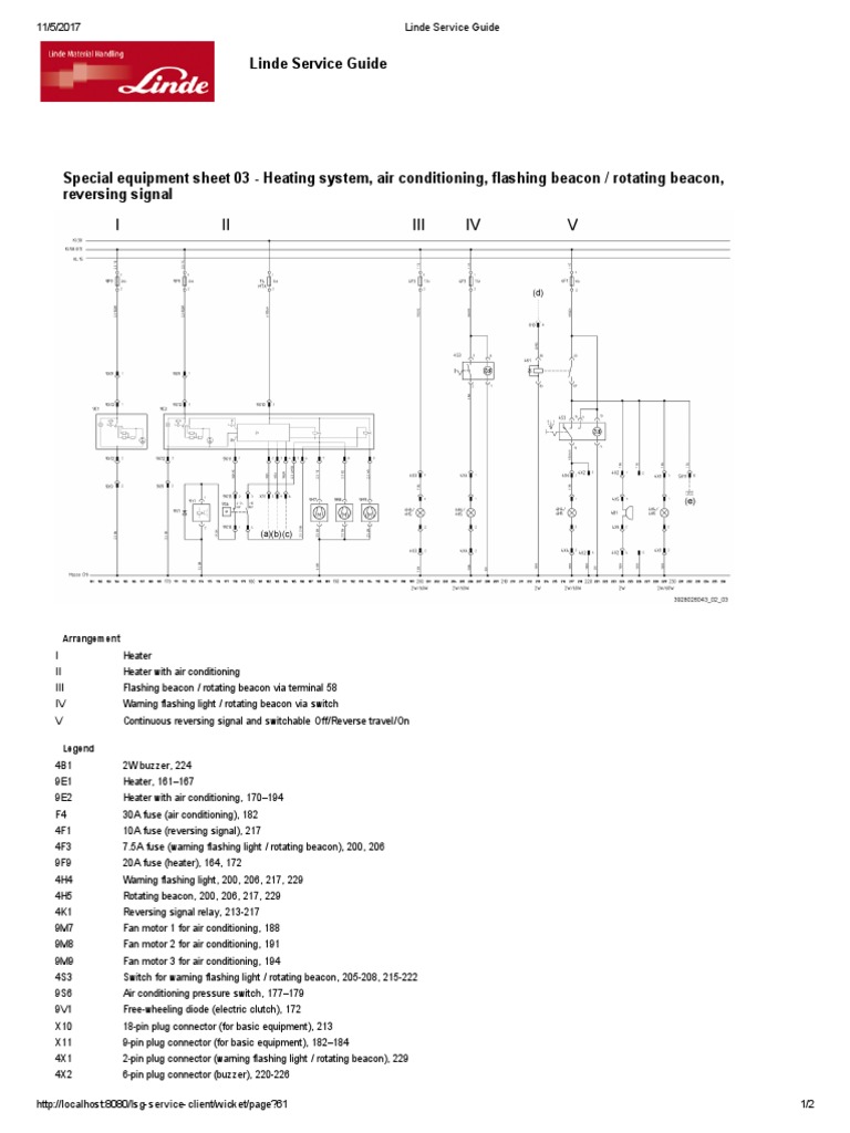 Linde Service Guide: Arrangement | Download Free PDF | Electrical Connector | Components