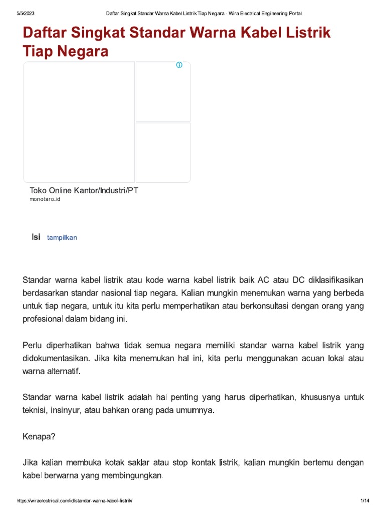 Standart Warna Kabel | PDF