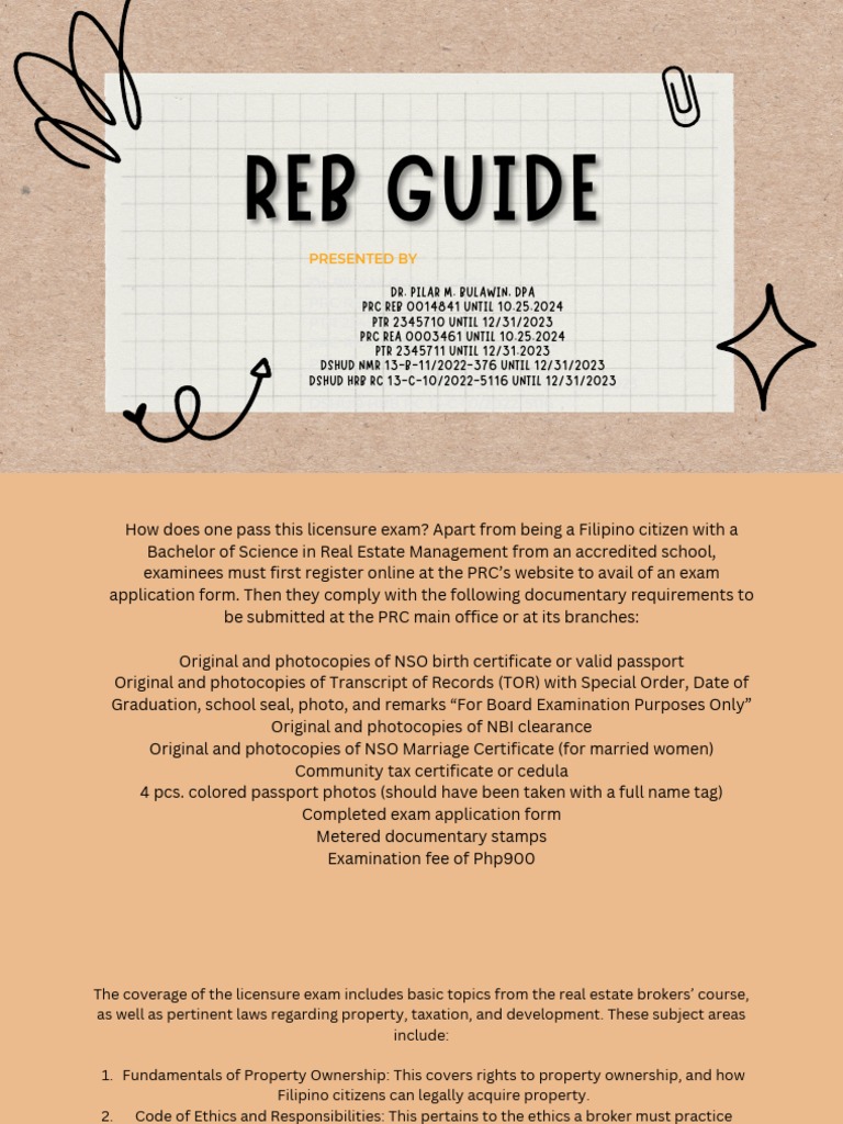 REB Guide | PDF | Real Estate | Taxes