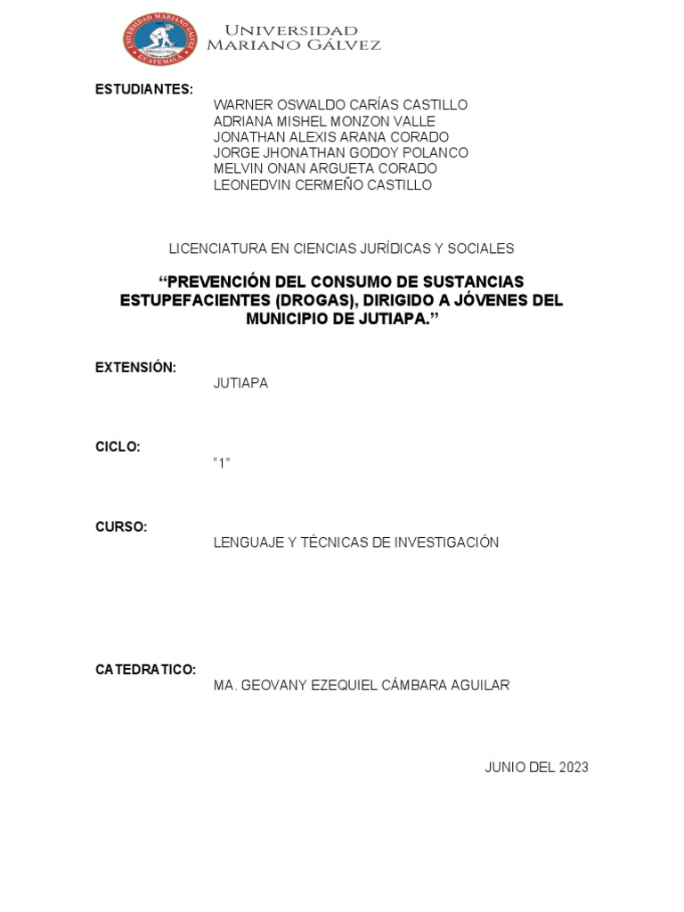 Idea, Plantamiento Del Problema, Objetivos, Preugntas, Jutificación, Viabilidad, Consecuencias ...